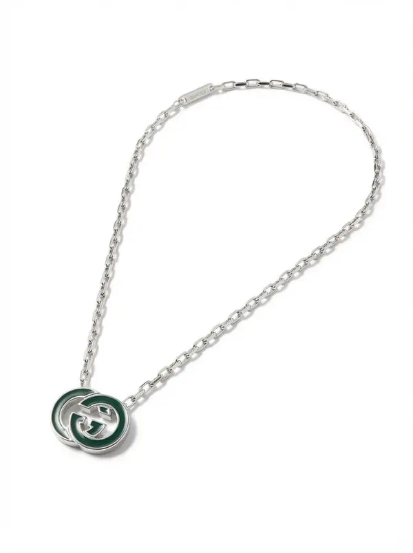 Gucci Interlocking G Pendant Necklace - Silver