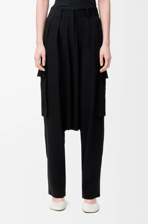 Loewe Relaxed Fit Stretch Viscose Cargo Trousers