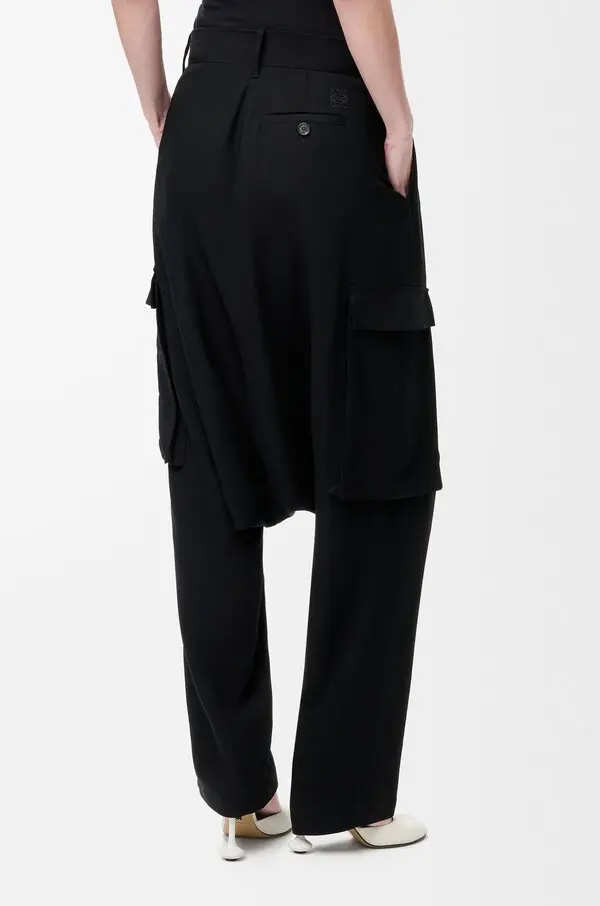 Loewe Relaxed Fit Stretch Viscose Cargo Trousers