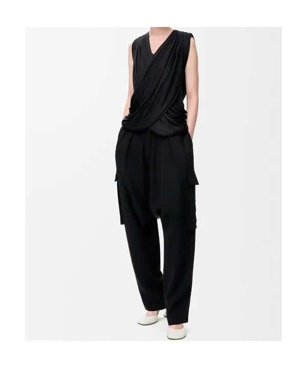 Loewe Relaxed Fit Stretch Viscose Cargo Trousers
