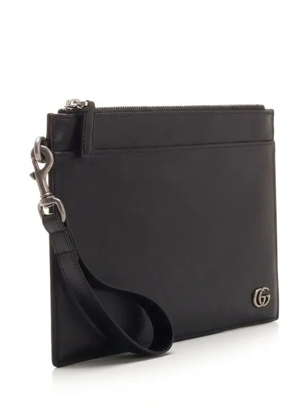 Gucci Gg Plaque Clutch Bag - Black