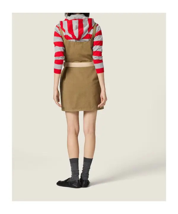 Miu Miu Gabardine Mini Dress With Belt