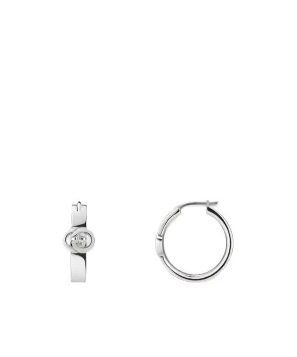 Gucci Interlocking G Hoop Earrings - Silver