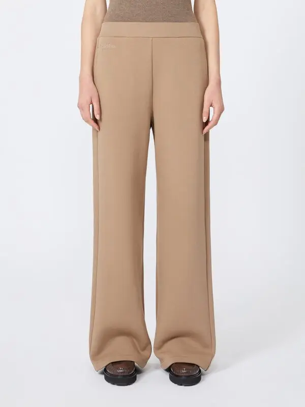 Max Mara Embroidered Jersey Trousers - Biscuit