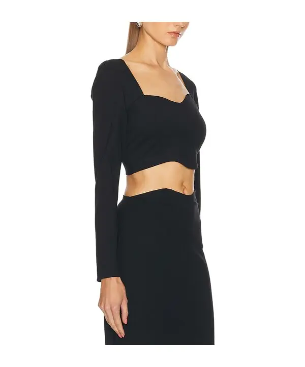 Staud Corde Long-sleeved Cropped Top