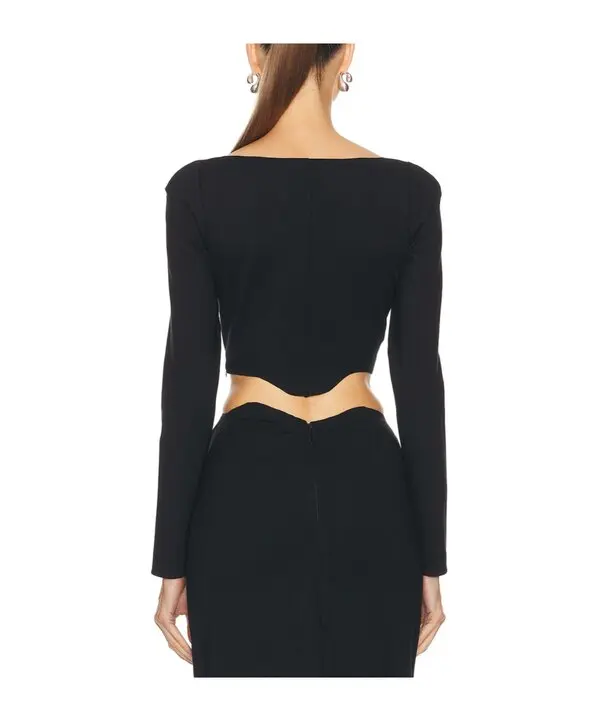 Staud Corde Long-sleeved Cropped Top