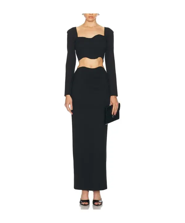Staud Corde Long-sleeved Cropped Top