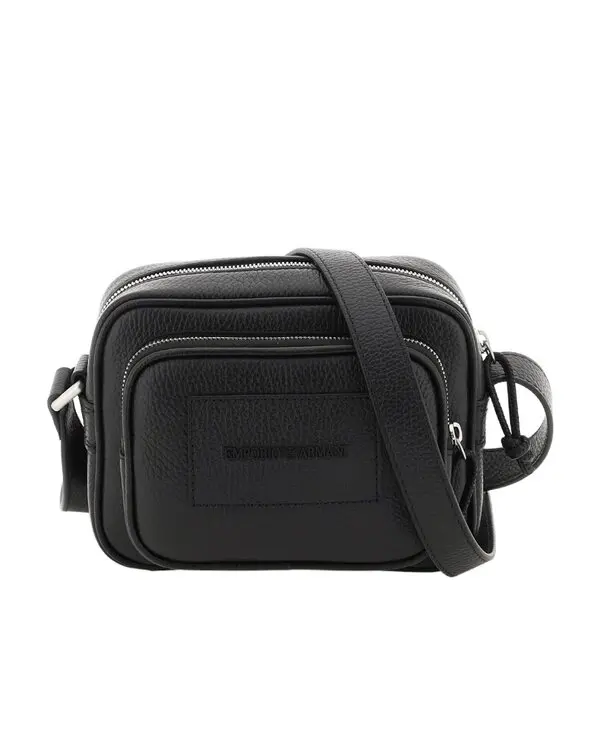Emporio Armani Leather Shoulder Bag - Black