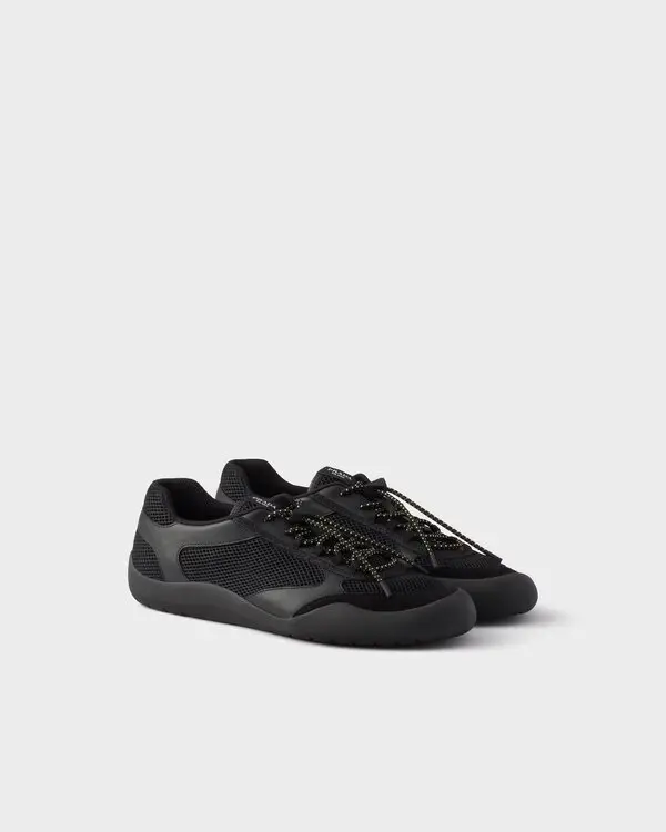 Prada Speedrock Mesh Panelled Sneakers - Black