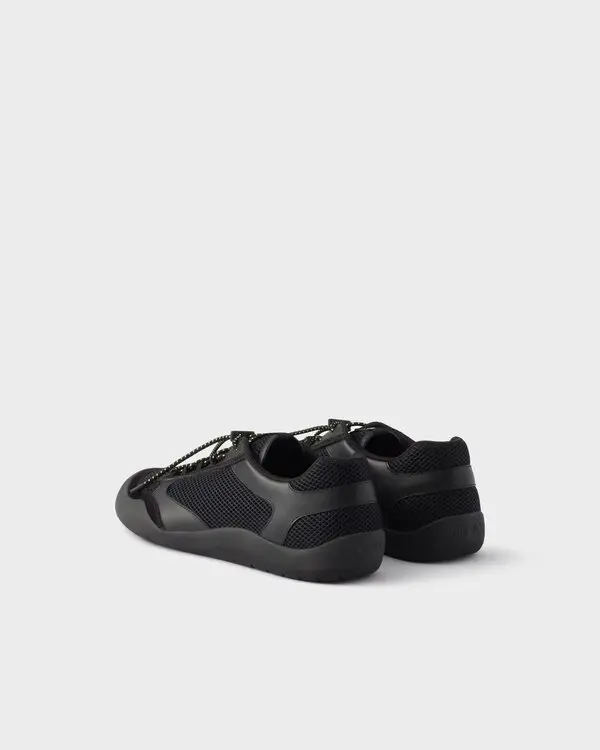 Prada Speedrock Mesh Panelled Sneakers - Black
