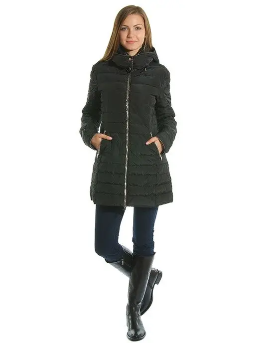 Emporio Armani Quilted Hooded Down Jacket With Logo Detail - Black