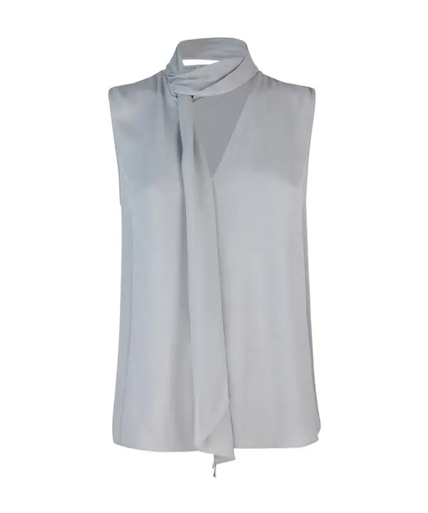 Patrizia Pepe Sleeveless V-neck Top With Belt Detail
