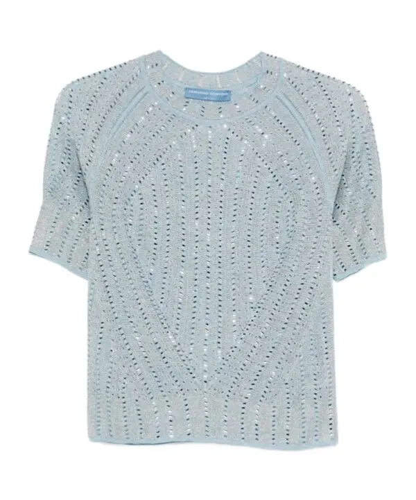 Ermanno Scervino Openwork Knit T-shirt - Denim