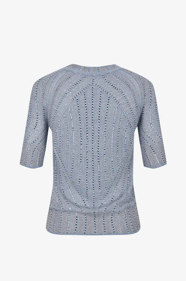 Ermanno Scervino Openwork Knit T-shirt - Denim