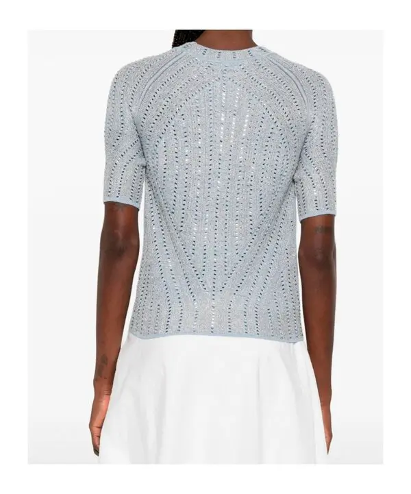 Ermanno Scervino Openwork Knit T-shirt - Denim