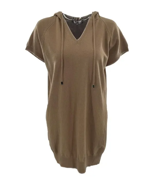 Max Mara Hooded V-neck Sweater