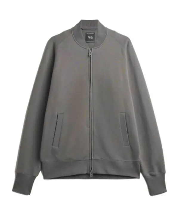 Y3 Zip Track Top With Ribbed Details - Grey