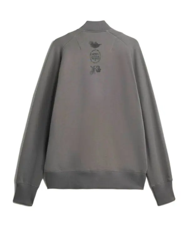 Y3 Zip Track Top With Ribbed Details - Grey
