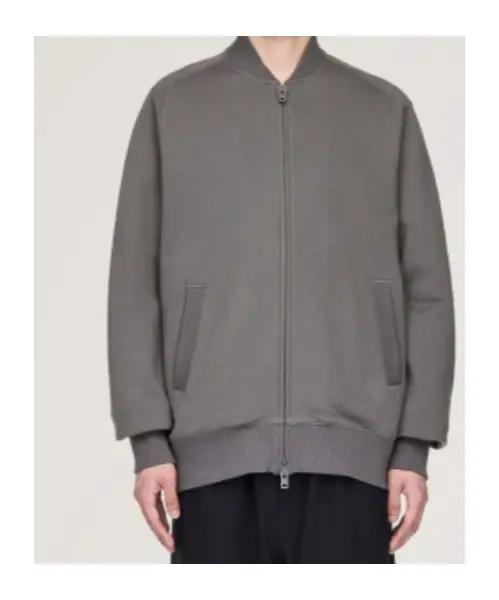 Y3 Zip Track Top With Ribbed Details - Grey