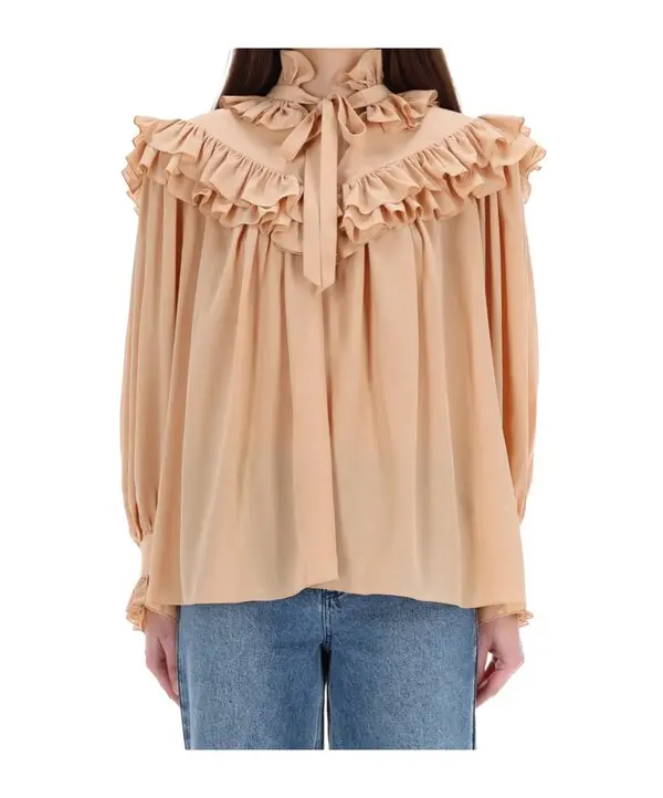 Chloé Ruffled Tie-neck Blouse - No
