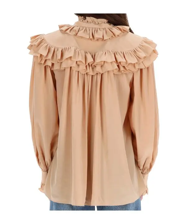 Chloé Ruffled Tie-neck Blouse - No