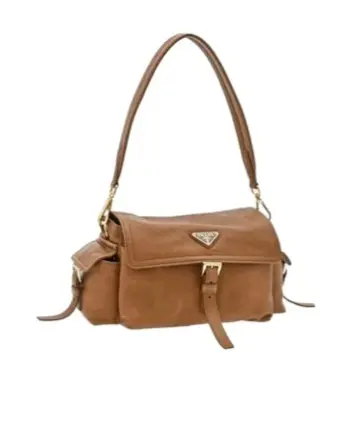 Prada Medium Nappa Leather Shoulder Bag - Brown