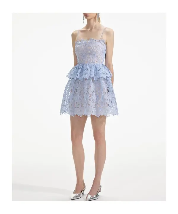 SELF-PORTRAIT Corded Lace Sheer Minidress