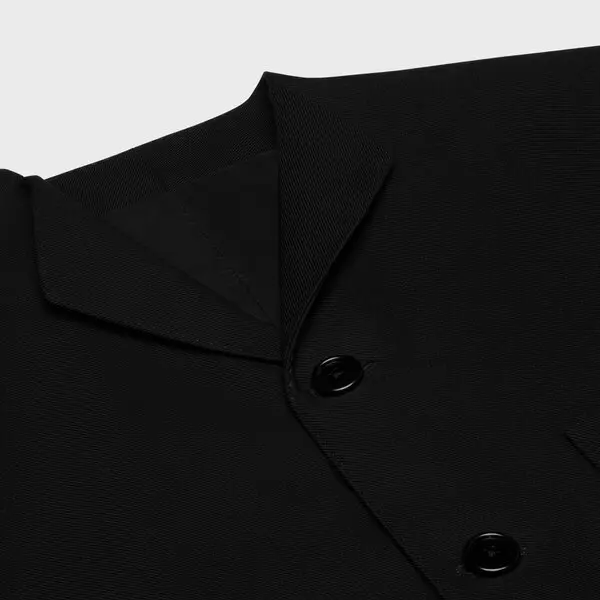 Celine Diagonal Wool Wing Collar Jacket