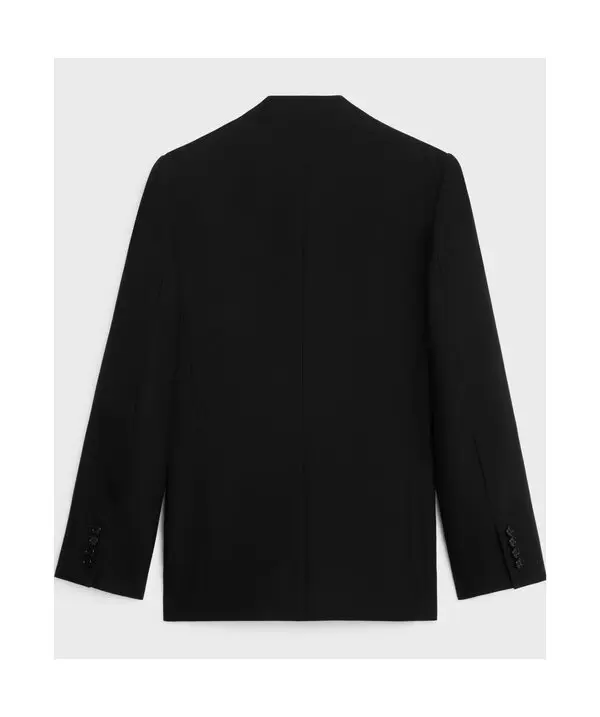 Celine Diagonal Wool Wing Collar Jacket