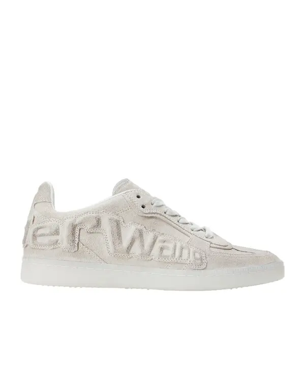 Alexander Wang Logo-embossed Suede Sneakers - White