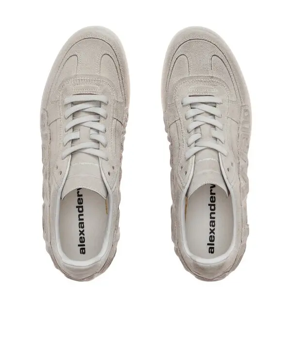 Alexander Wang Logo-embossed Suede Sneakers - White