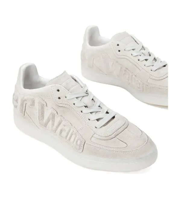 Alexander Wang Logo-embossed Suede Sneakers - White