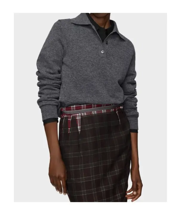 MAISON MARGIELA Knitted Polo Top - Black