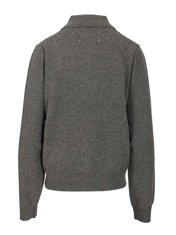 MAISON MARGIELA Knitted Polo Top - Black