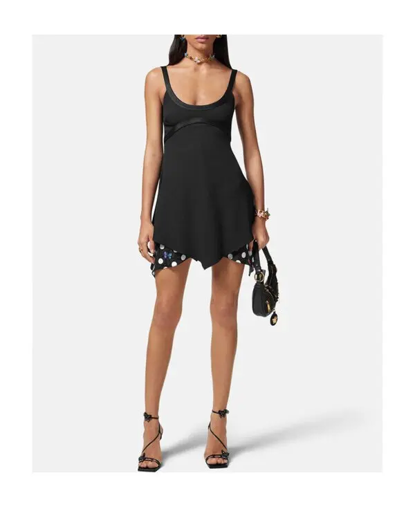 Versace Butterfly And Dot Print Sleeveless Mini Dress