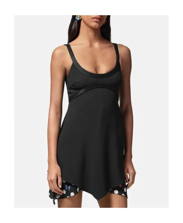 Versace Butterfly And Dot Print Sleeveless Mini Dress