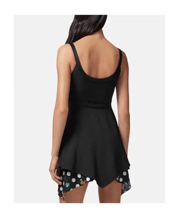 Versace Butterfly And Dot Print Sleeveless Mini Dress
