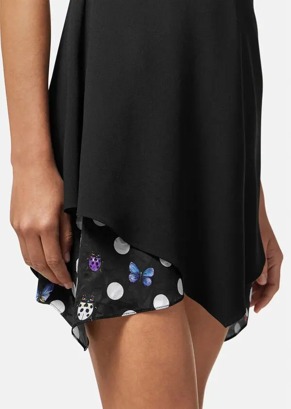 Versace Butterfly And Dot Print Sleeveless Mini Dress