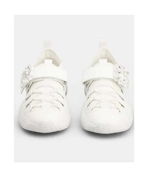 ROGER VIVIER Viv' Run Light Trekky Sneakers With Embellished Buckle - White