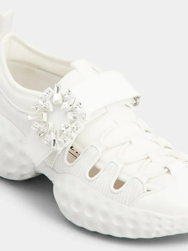 ROGER VIVIER Viv' Run Light Trekky Sneakers With Embellished Buckle - White