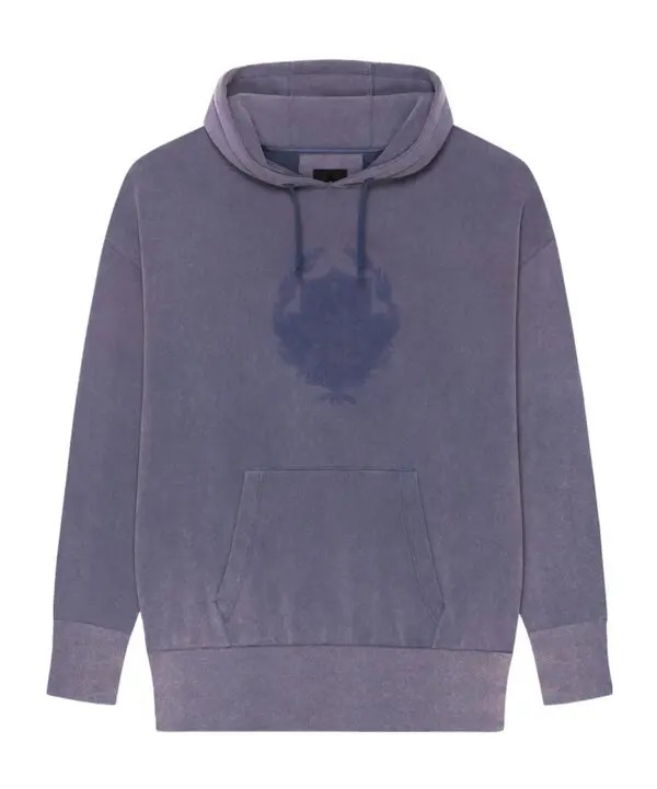 Givenchy Distressed Logo Hoodie - Medium Blue