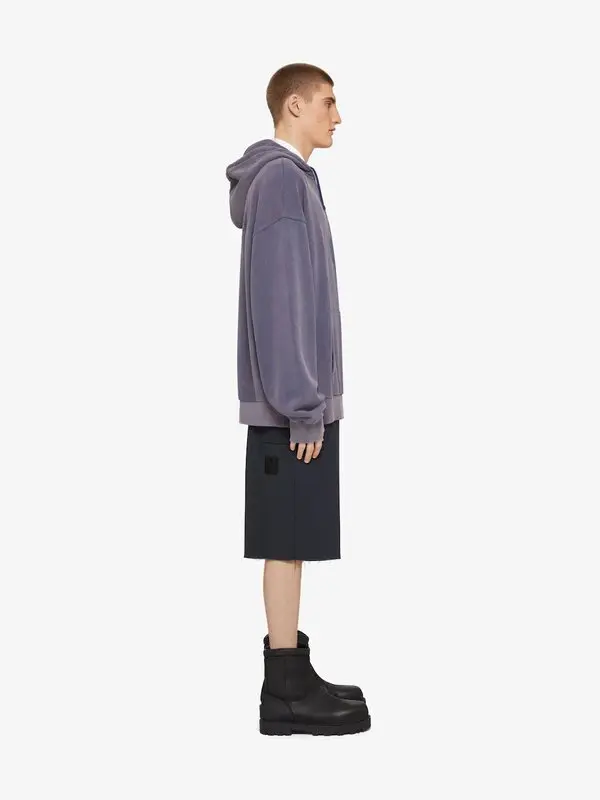 Givenchy Distressed Logo Hoodie - Medium Blue