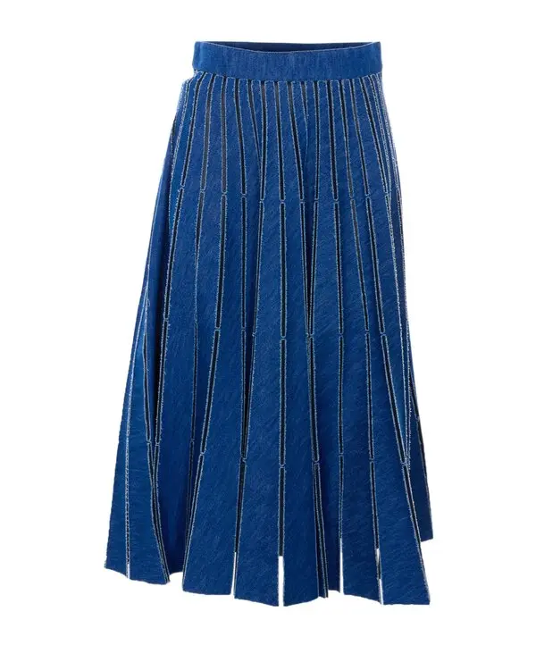 TWINSET Pleated Midi Skirt With Openwork Details