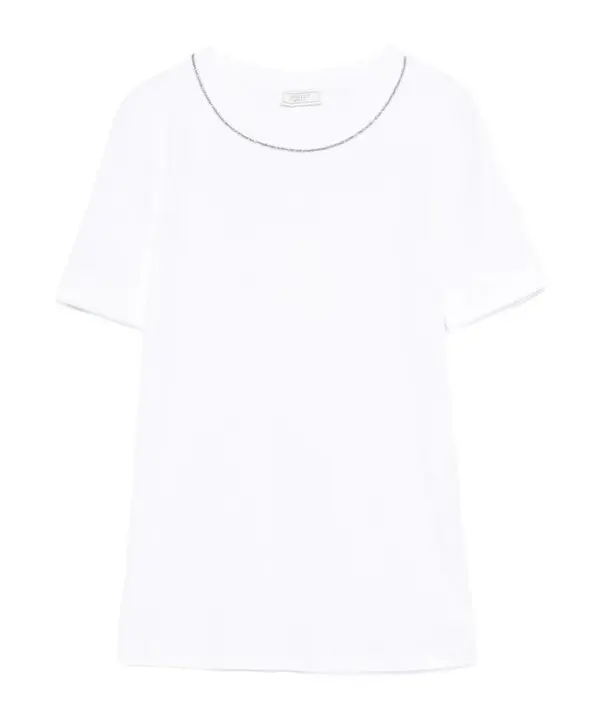 Peserico Light Point Crew Neck Top - White
