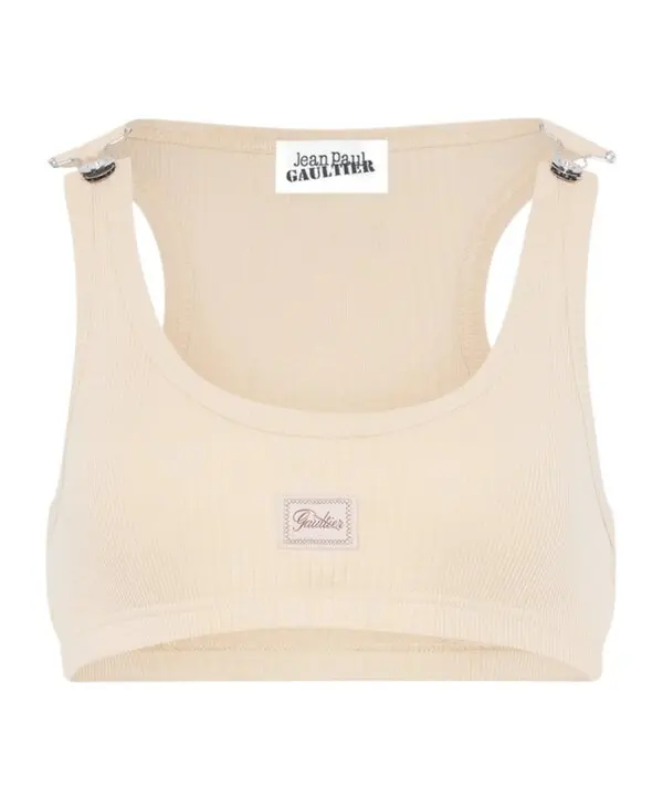 JEAN PAUL GAULTIER Ribbed Sleeveless Vest With Engraved Buckles