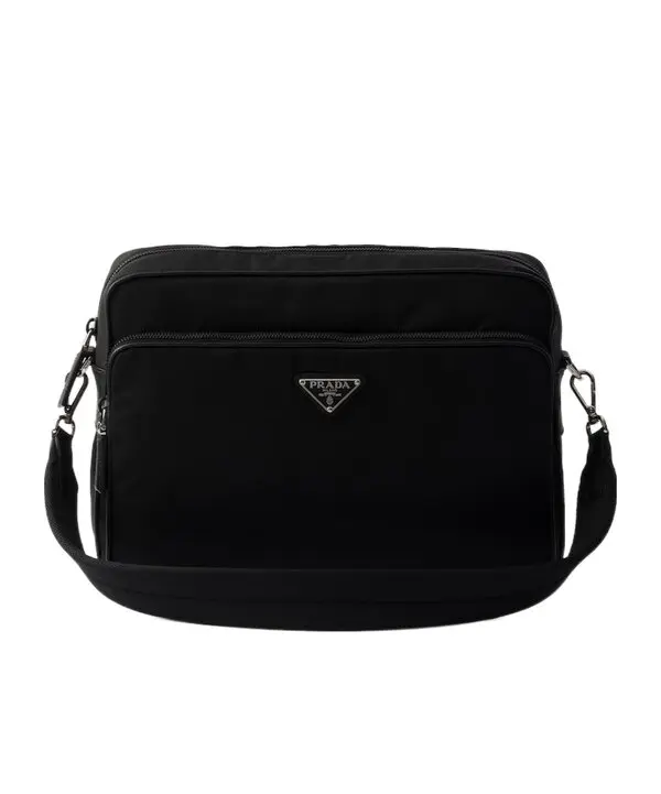 Prada Triangle Logo Shoulder Bag - Black