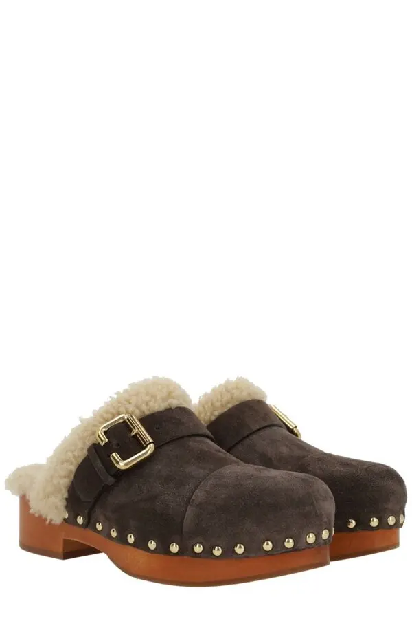 Chloé Jeannette Clogs With Stud Detailing