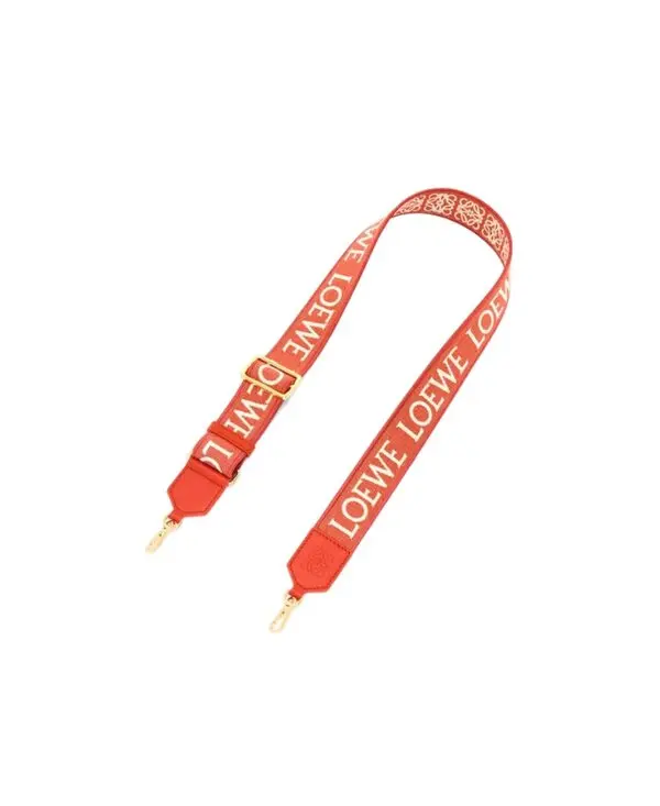 Loewe Anagram Jacquard And Calfskin Strap - Red