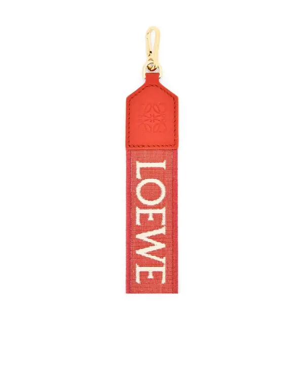 Loewe Anagram Jacquard And Calfskin Strap - Red