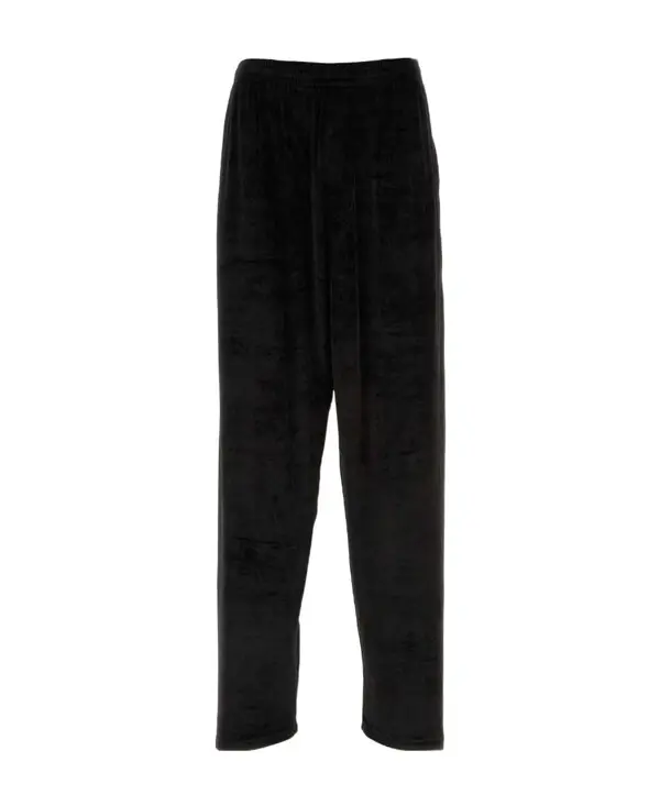 Balenciaga Velvet-effect Elastic Waist Trousers - Black